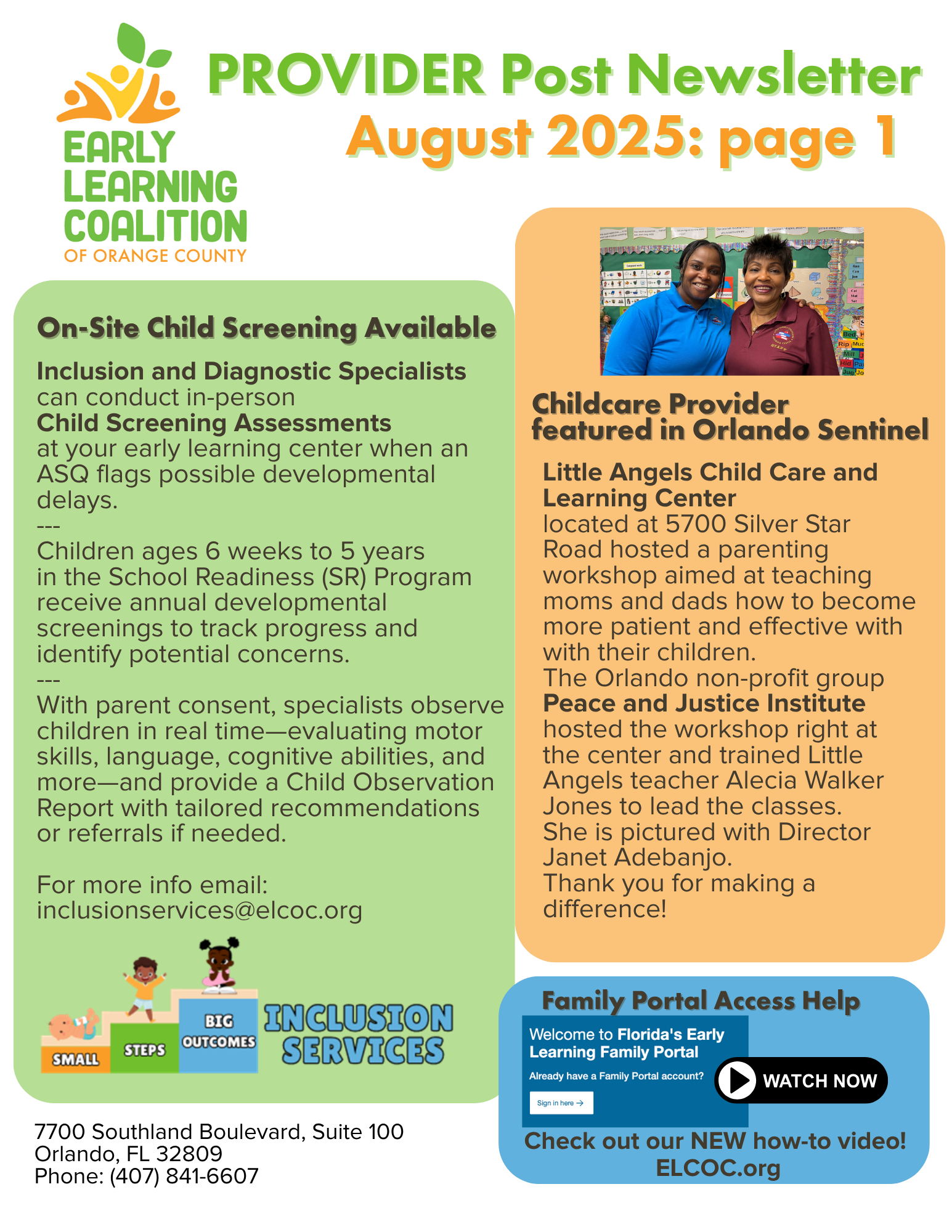Childcare Provider Newsletter – Early Learning Coalition of Orange County