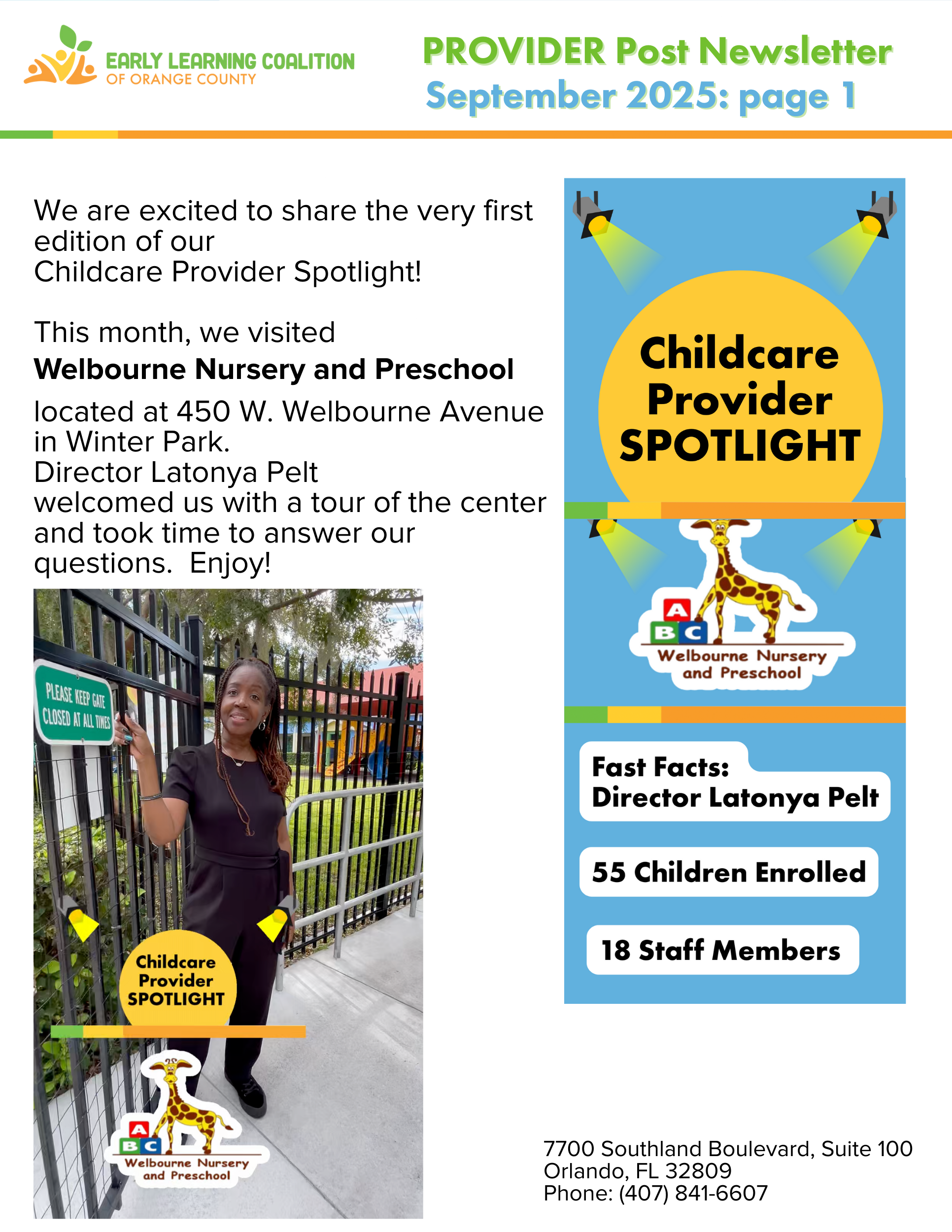 Childcare Provider Newsletter – Early Learning Coalition of Orange County