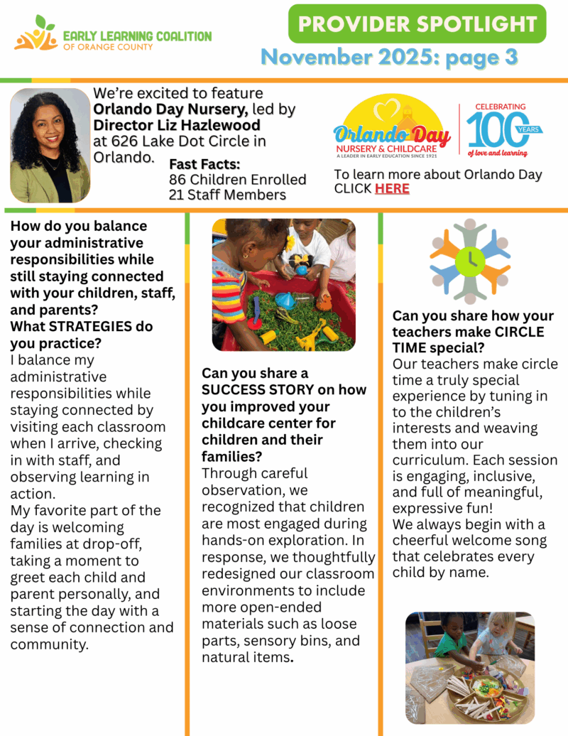 Childcare Provider Newsletter – Early Learning Coalition of Orange County